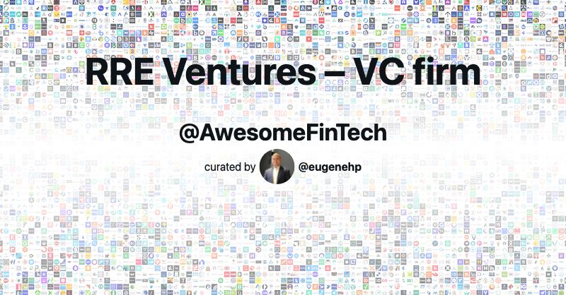 RRE Ventures – VC firm | Awesome FinTech