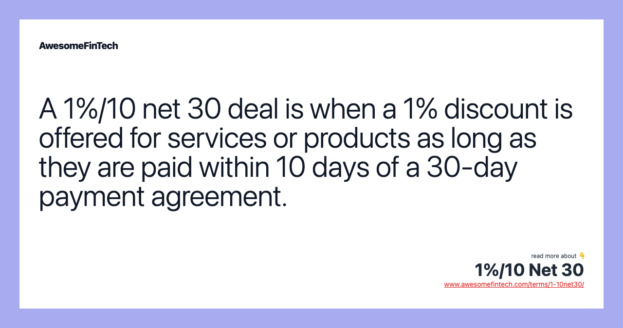 1 10 Net 30 AwesomeFinTech Blog