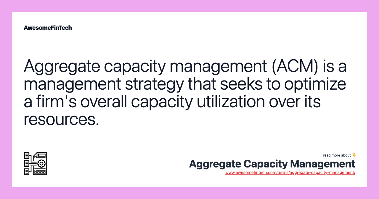 Aggregate Capacity Management | AwesomeFinTech Blog