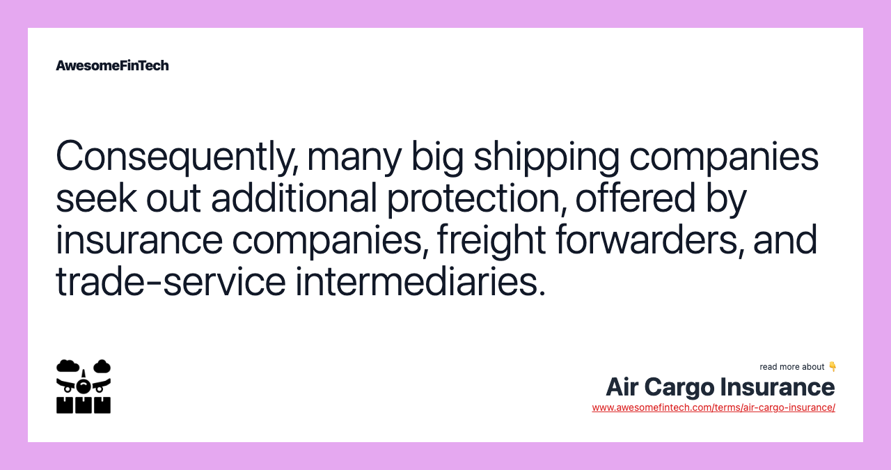 Air Cargo Insurance | AwesomeFinTech Blog