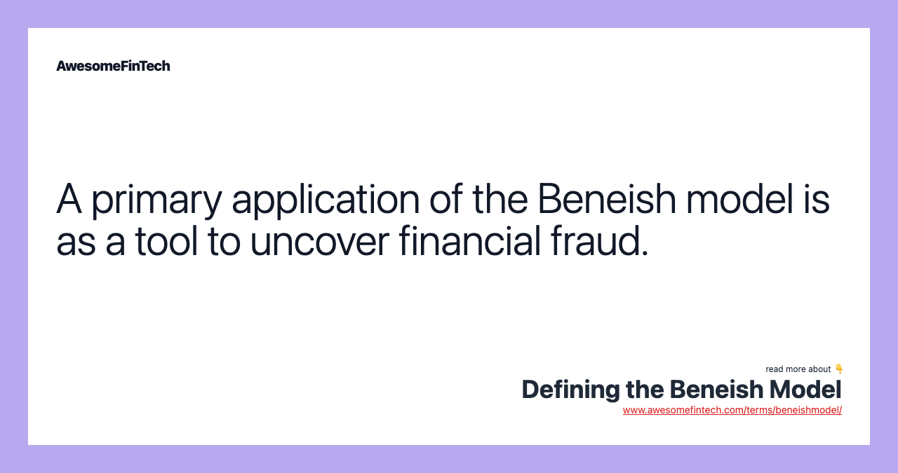 Defining the Beneish Model | AwesomeFinTech Blog