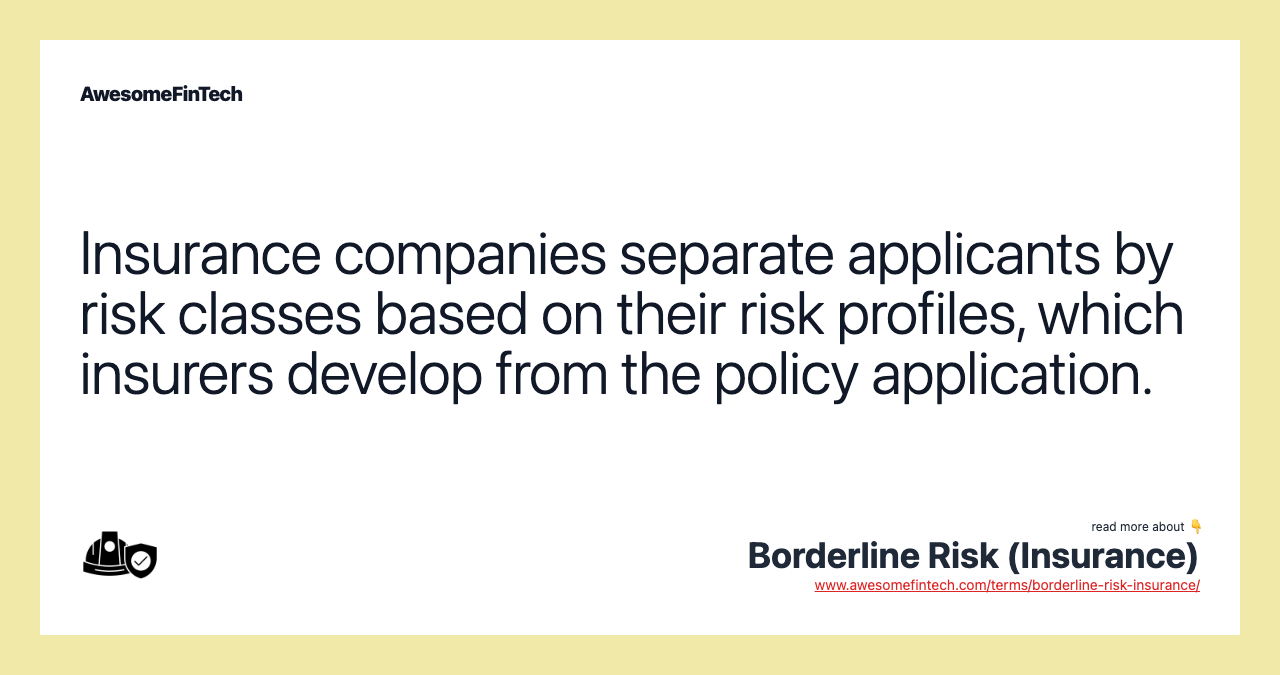 Borderline Risk (Insurance) | AwesomeFinTech Blog