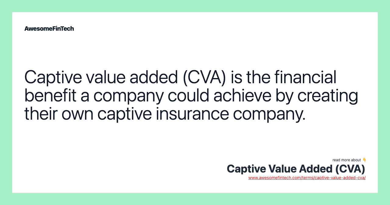Captive Value Added (CVA) | AwesomeFinTech Blog