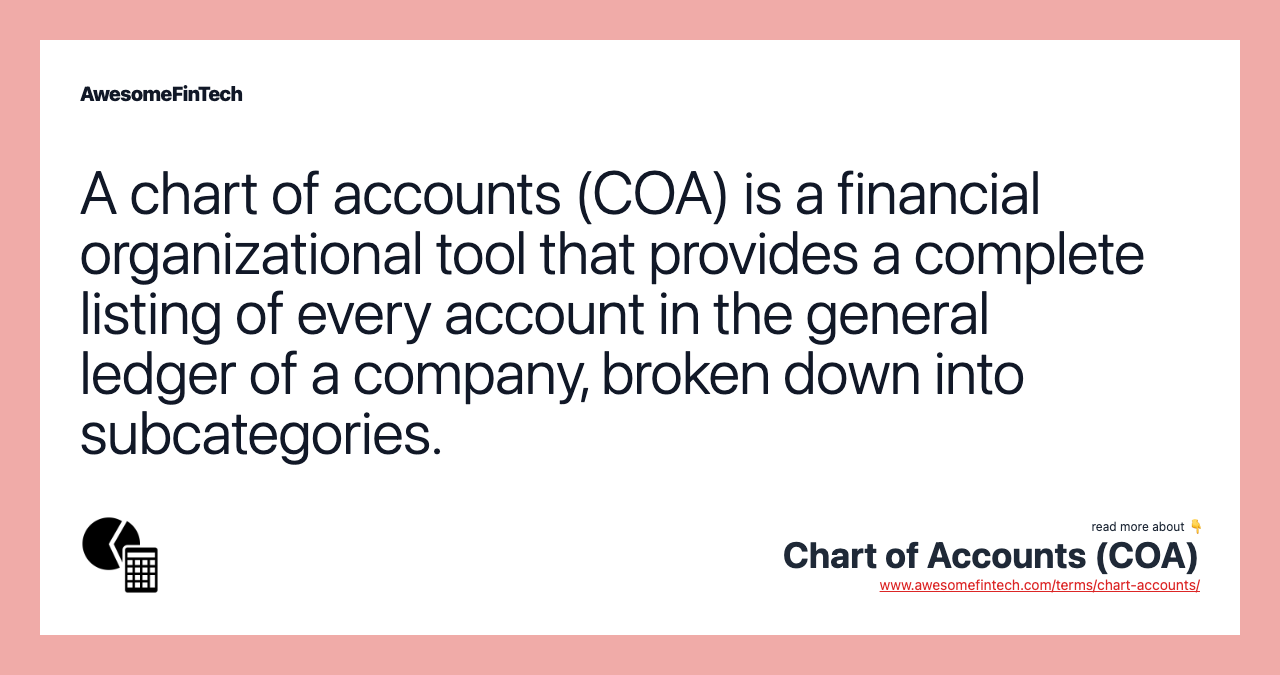 Chart Of Accounts Coa Awesomefintech Blog