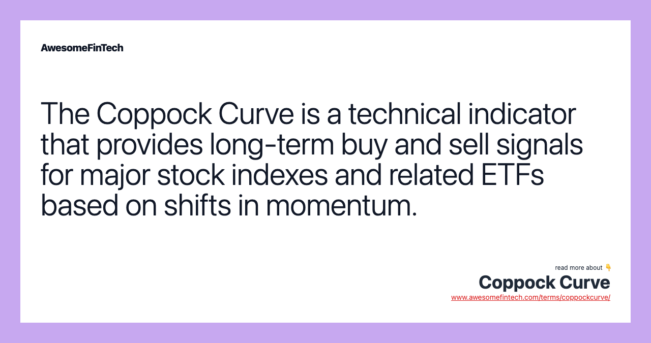 Coppock Curve | AwesomeFinTech Blog