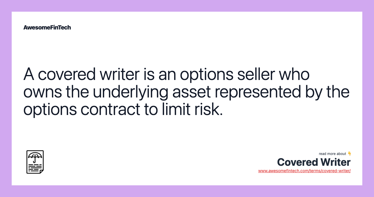 Covered Writer | AwesomeFinTech Blog