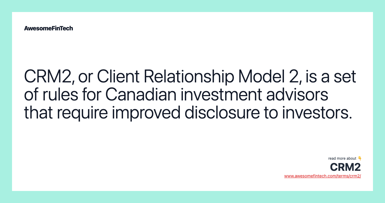CRM2 | AwesomeFinTech Blog