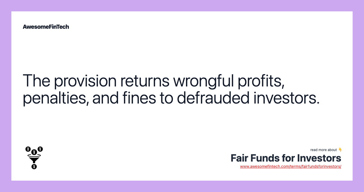 Fair Funds for Investors | AwesomeFinTech Blog