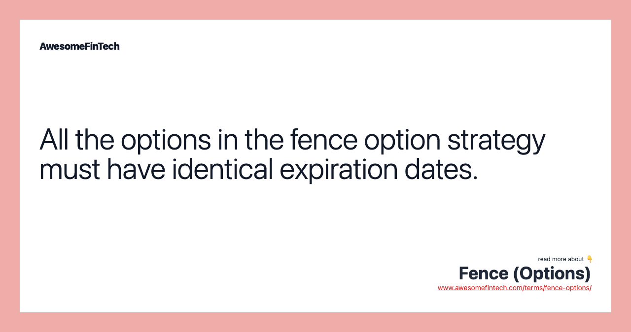 Fence (Options) | AwesomeFinTech Blog