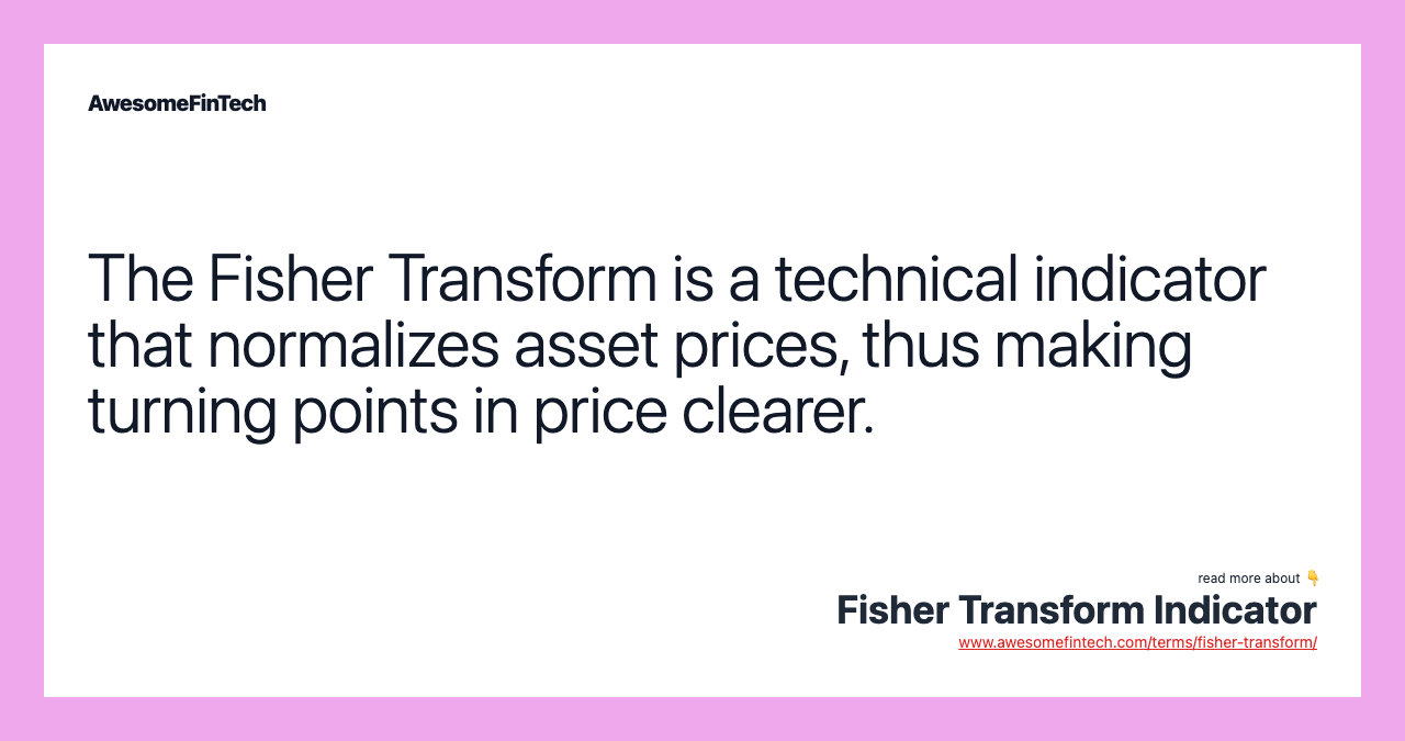 Fisher Transform Indicator | AwesomeFinTech Blog