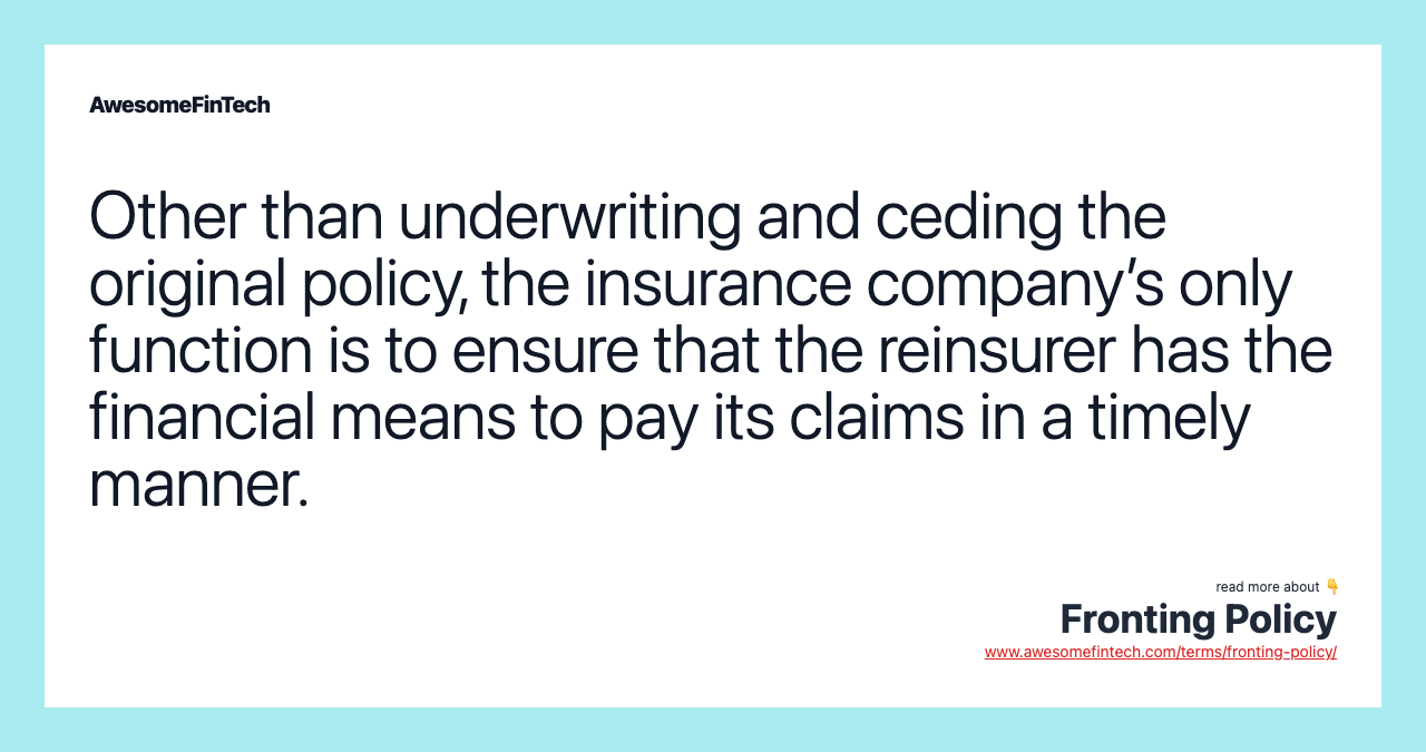 Fronting Policy | AwesomeFinTech Blog