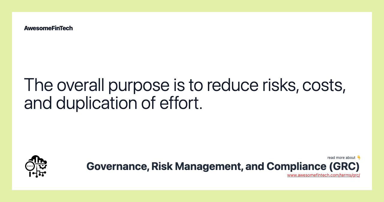 Governance, Risk Management, and Compliance (GRC) | AwesomeFinTech Blog