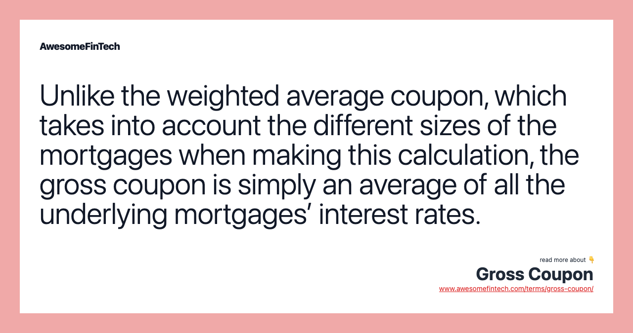 Gross Coupon | AwesomeFinTech Blog