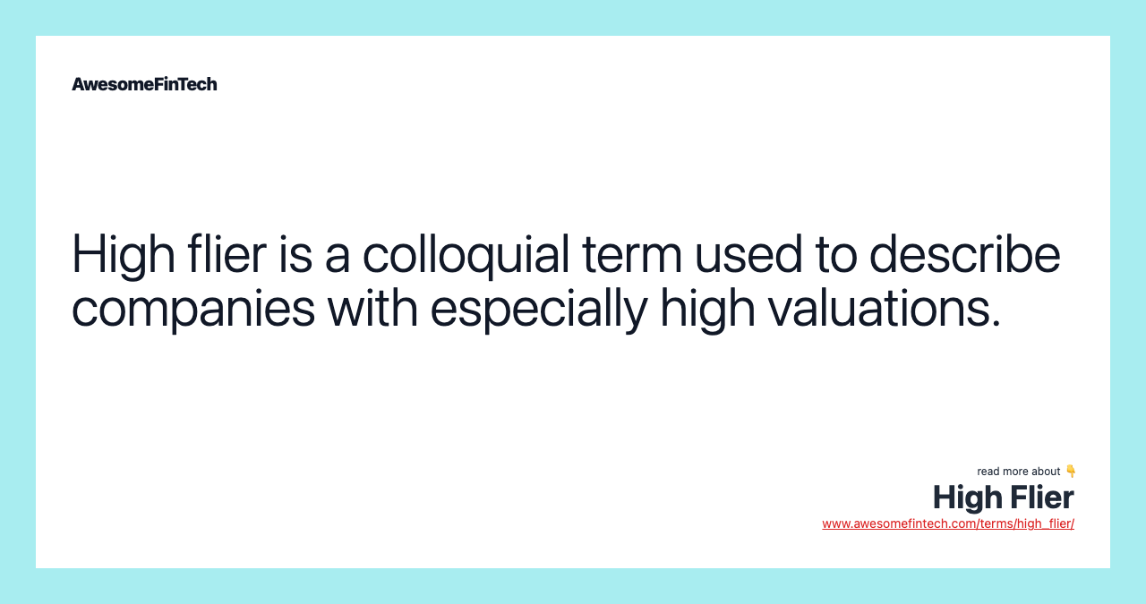 High Flier | AwesomeFinTech Blog