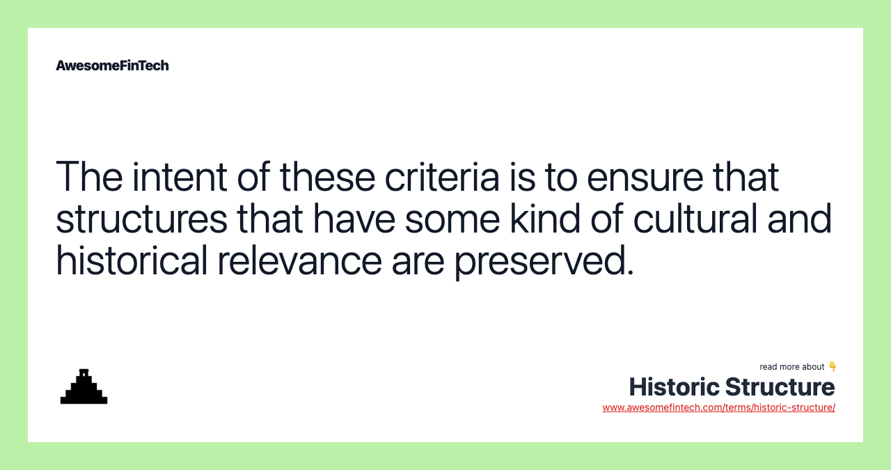 Historic Structure | AwesomeFinTech Blog