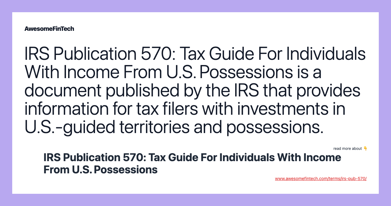 IRS Publication 570: Tax Guide For Individuals With Income From U.S ...