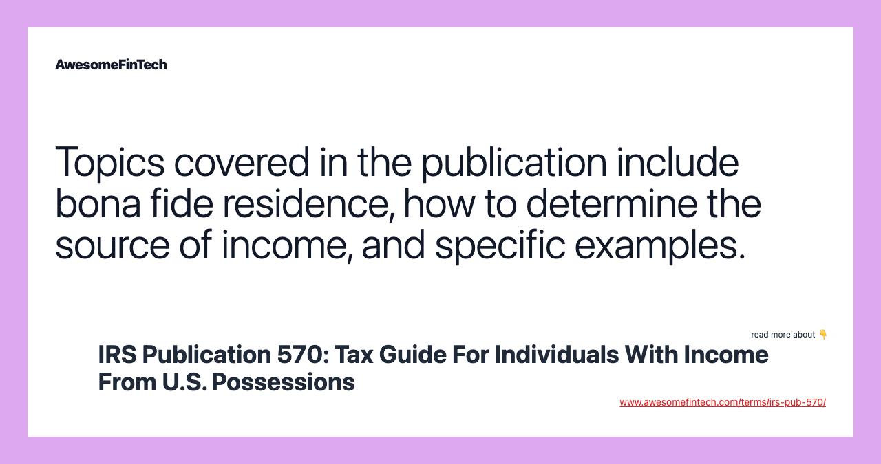 IRS Publication 570: Tax Guide For Individuals With Income From U.S ...
