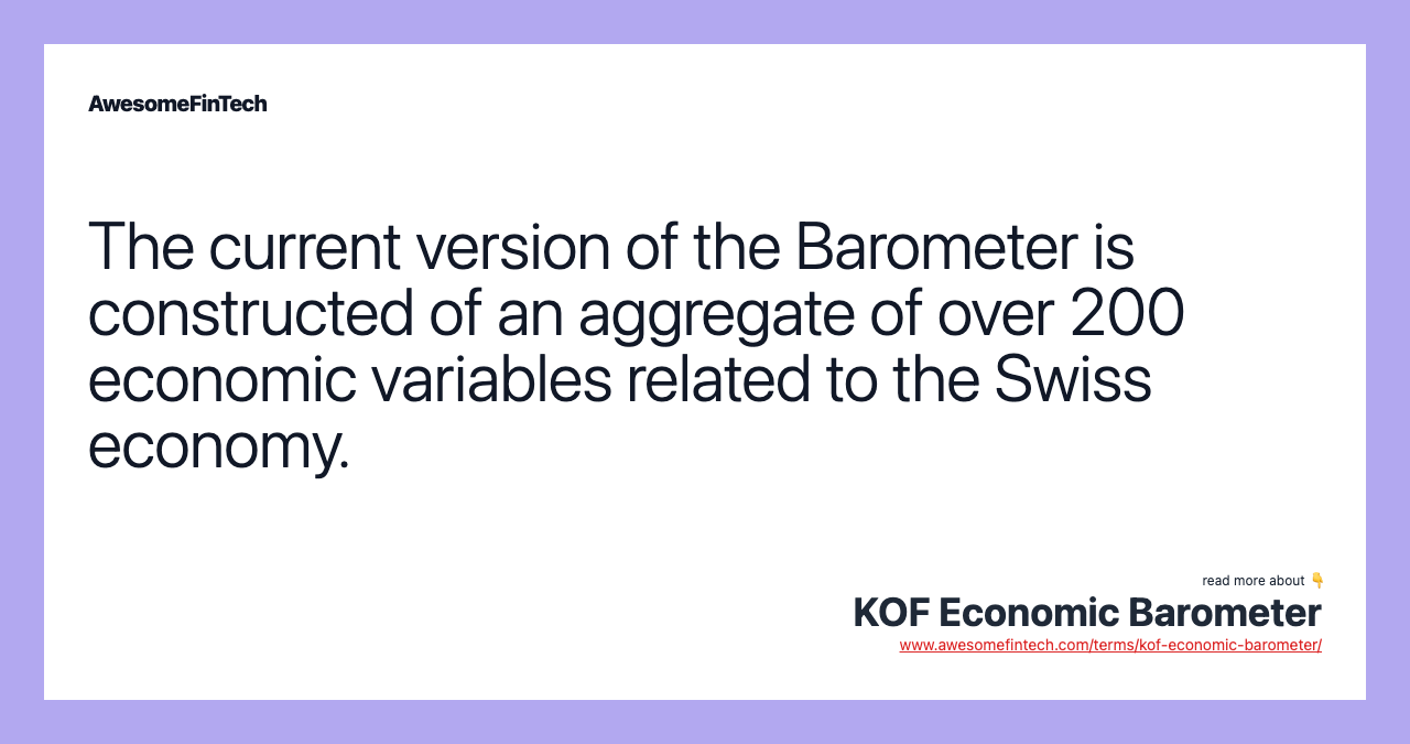 KOF Economic Barometer | AwesomeFinTech Blog