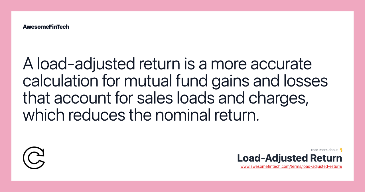 Load-Adjusted Return | AwesomeFinTech Blog