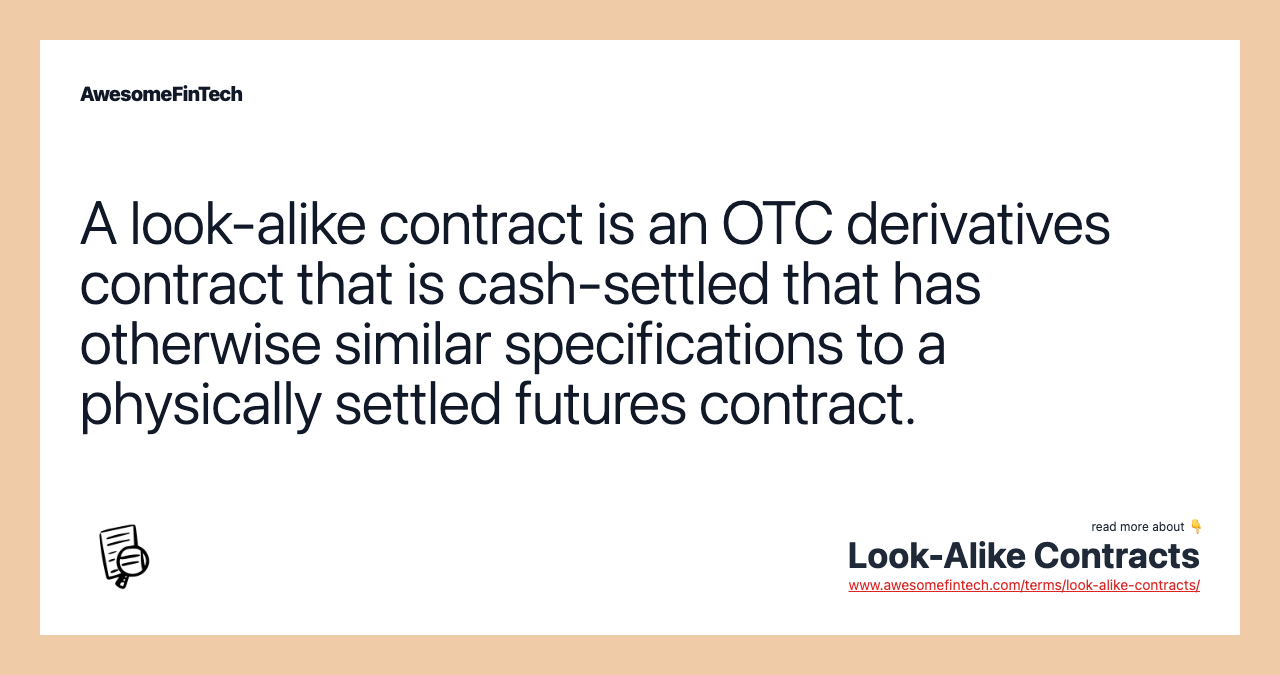 Look-Alike Contracts | AwesomeFinTech Blog