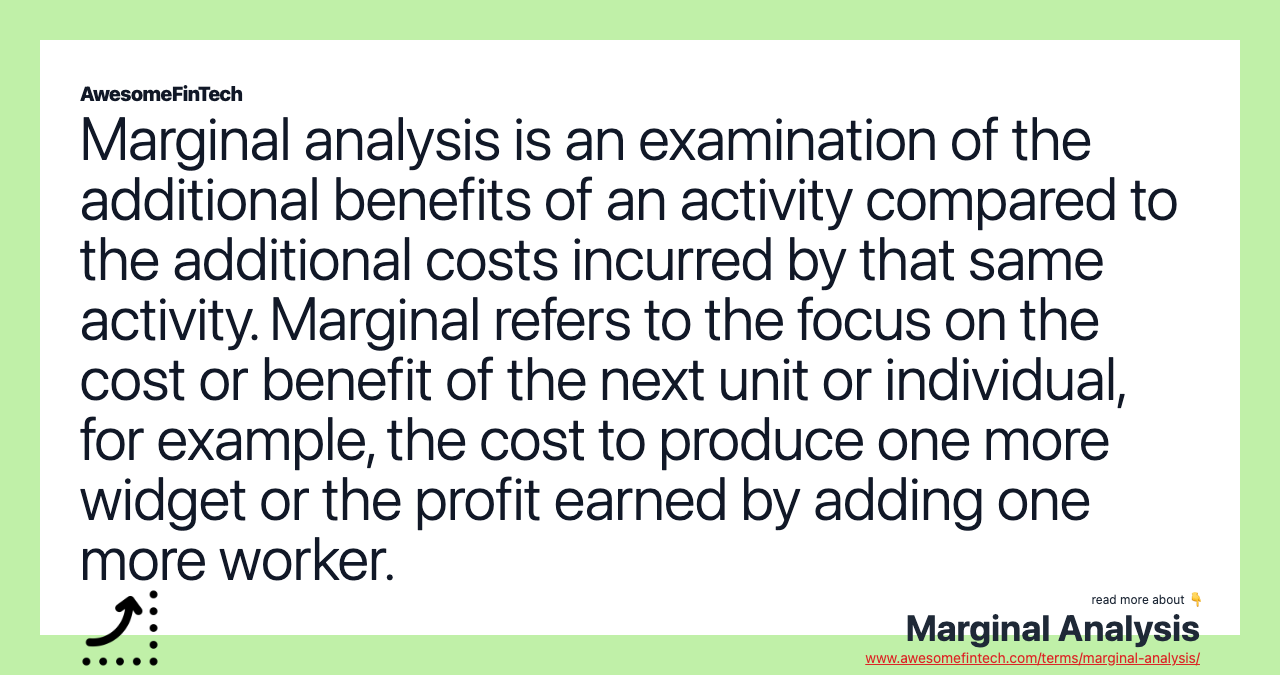 Marginal Analysis AwesomeFinTech Blog