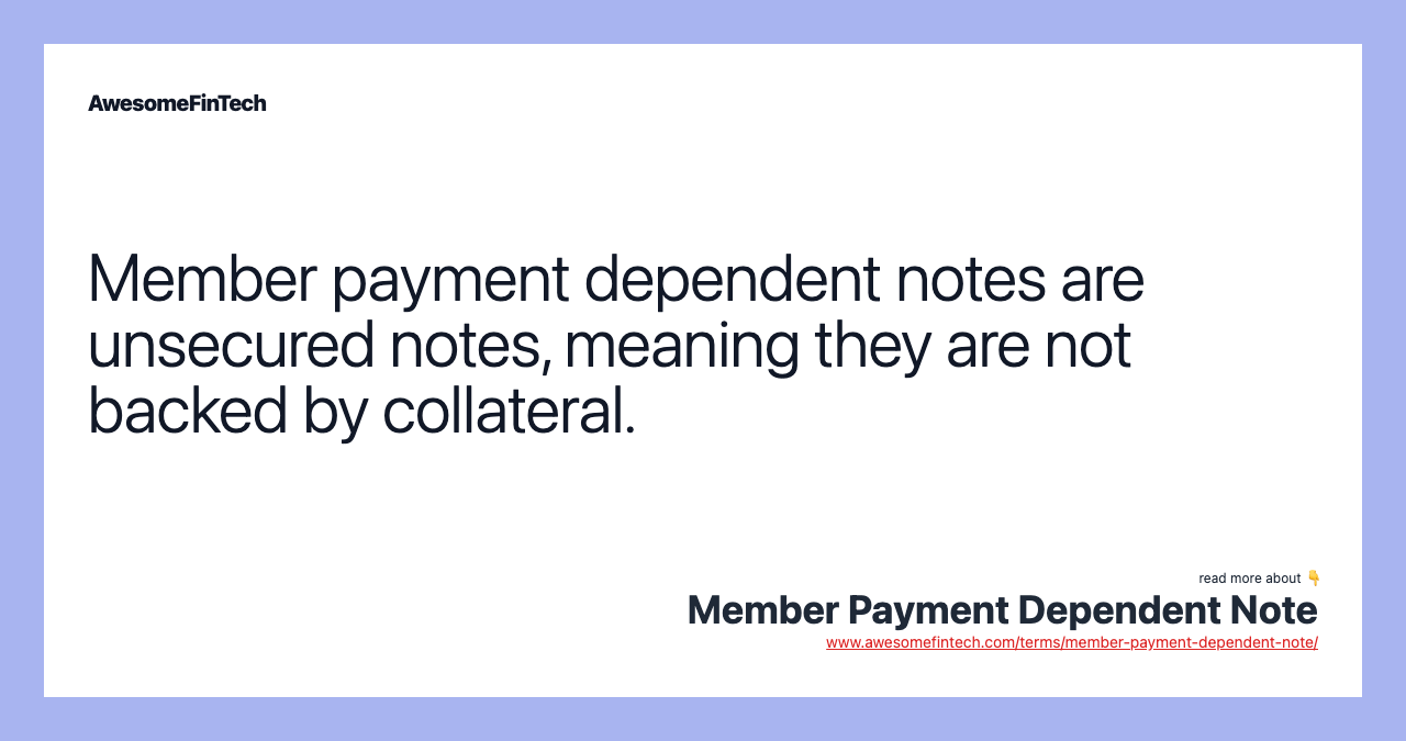 Member Payment Dependent Note | AwesomeFinTech Blog