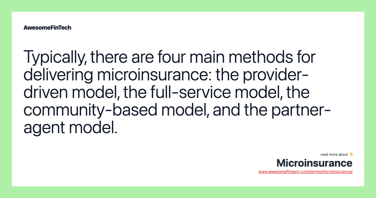 Microinsurance | AwesomeFinTech Blog