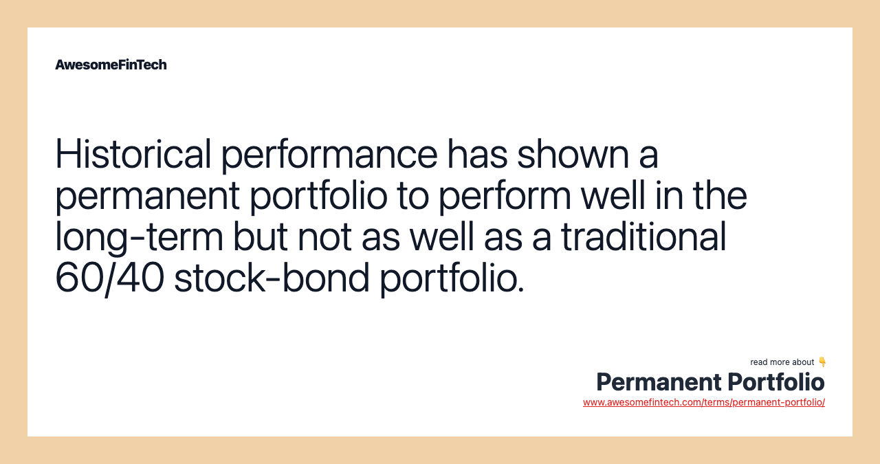 Permanent Portfolio | AwesomeFinTech Blog
