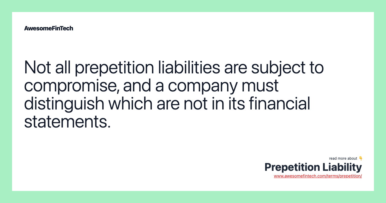Prepetition Liability | AwesomeFinTech Blog