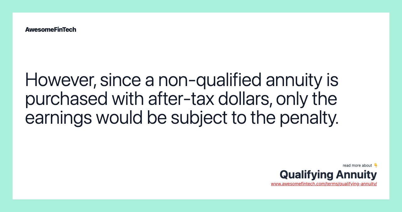 Qualifying Annuity | AwesomeFinTech Blog