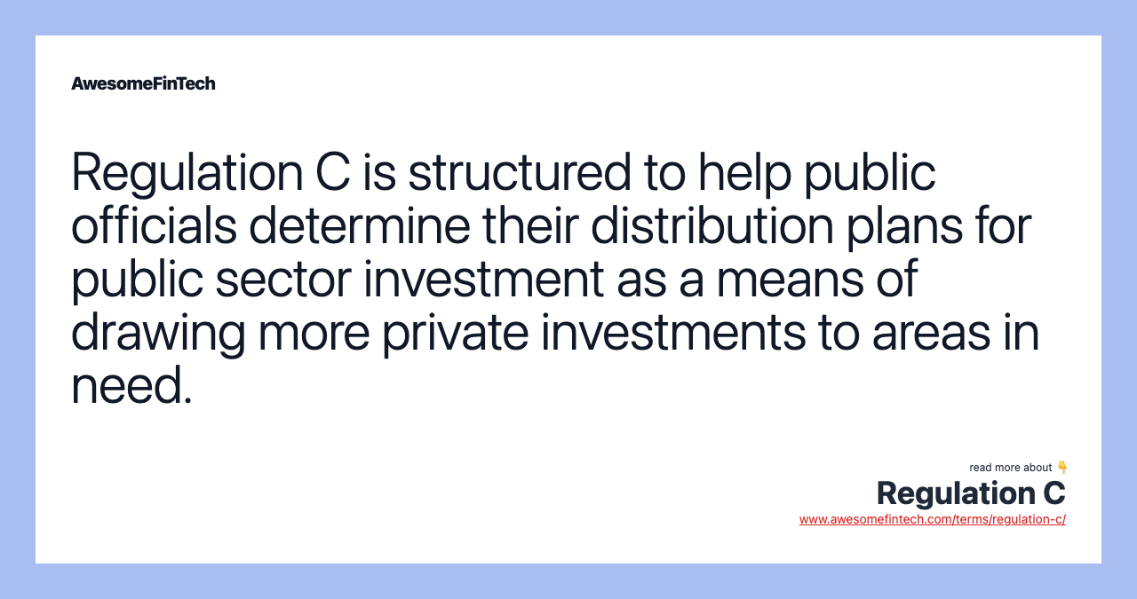 Regulation C | AwesomeFinTech Blog