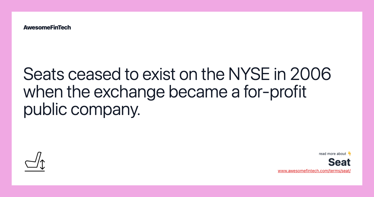 Seat | AwesomeFinTech Blog