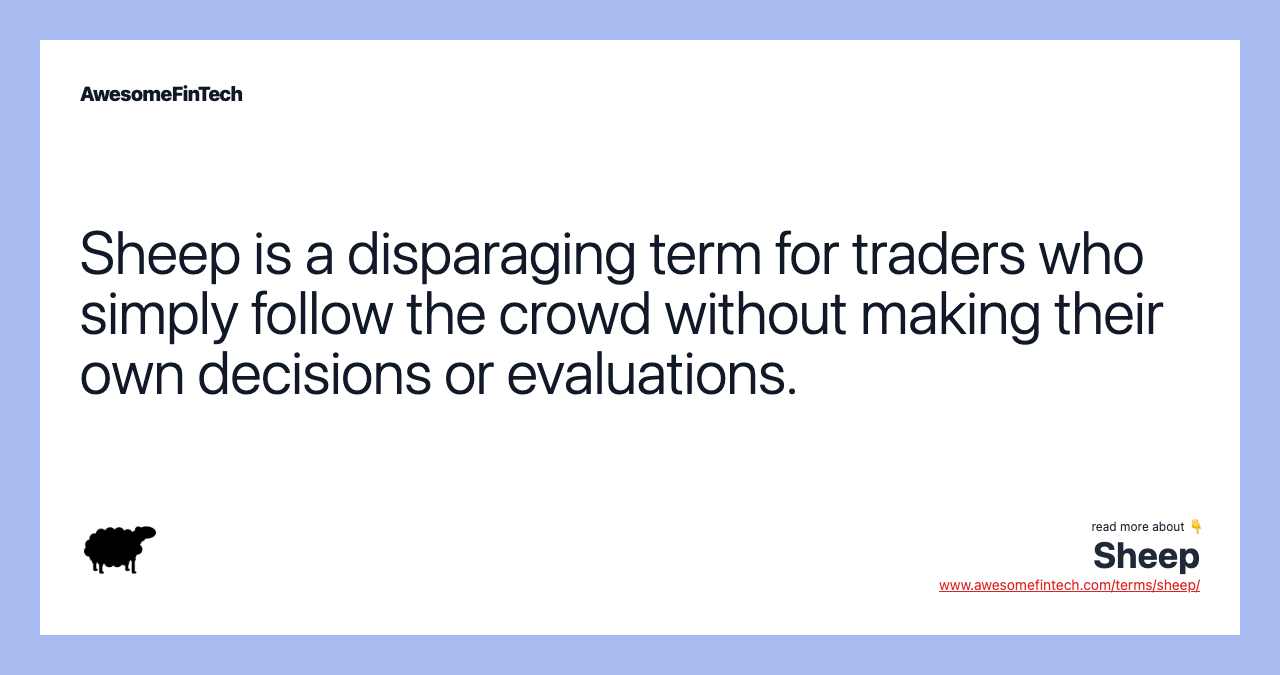 Sheep | AwesomeFinTech Blog