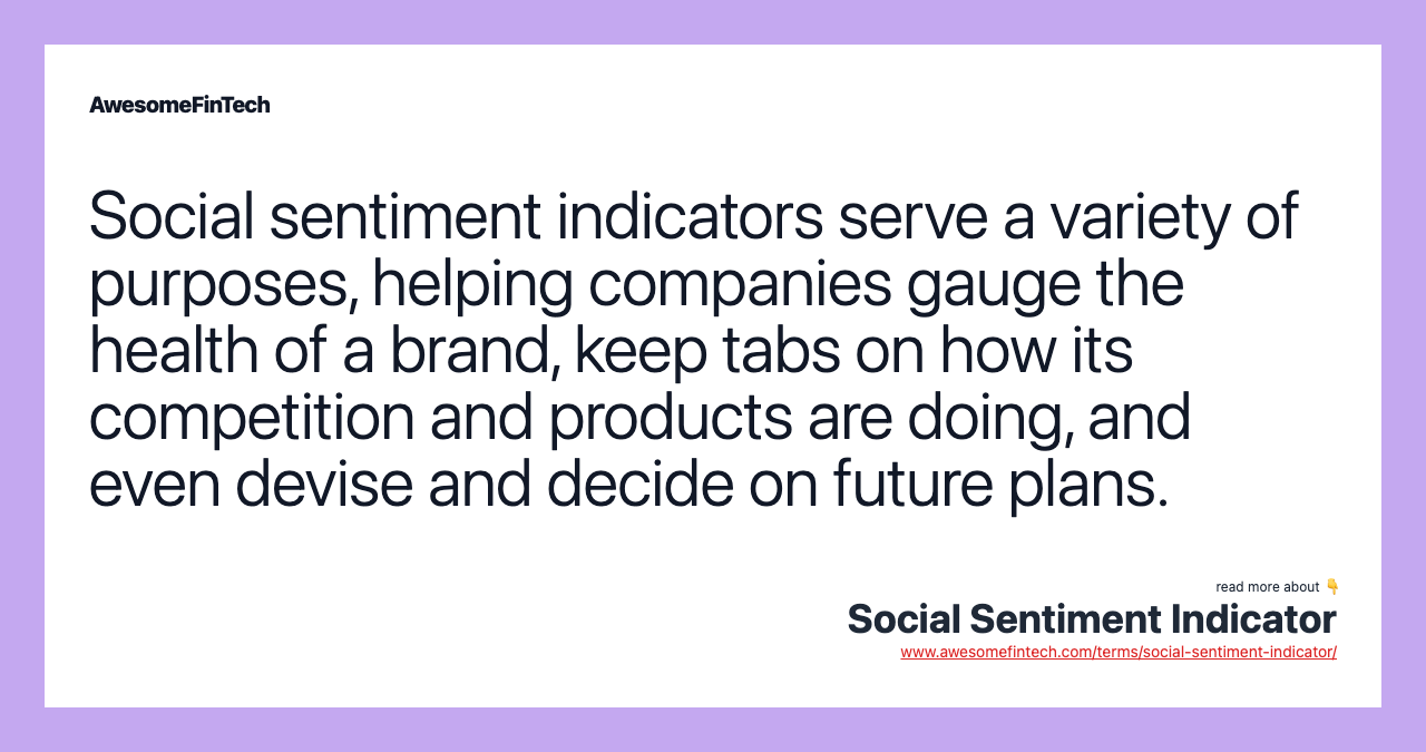 Social Sentiment Indicator | AwesomeFinTech Blog