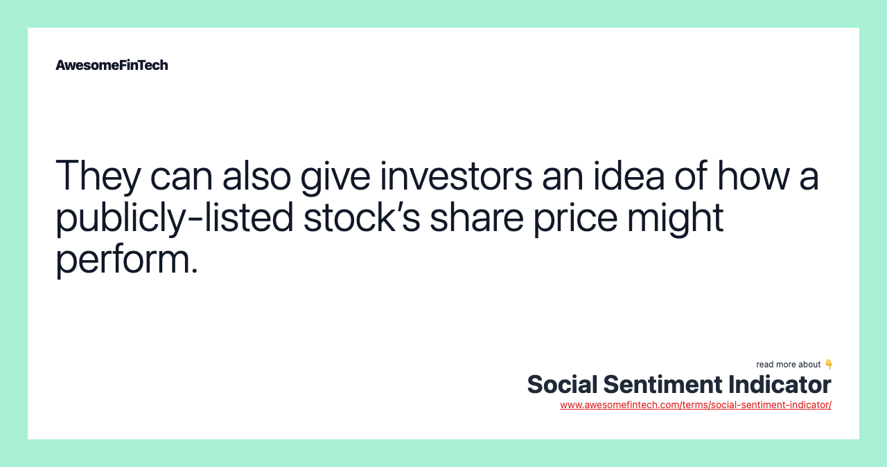 Social Sentiment Indicator | AwesomeFinTech Blog