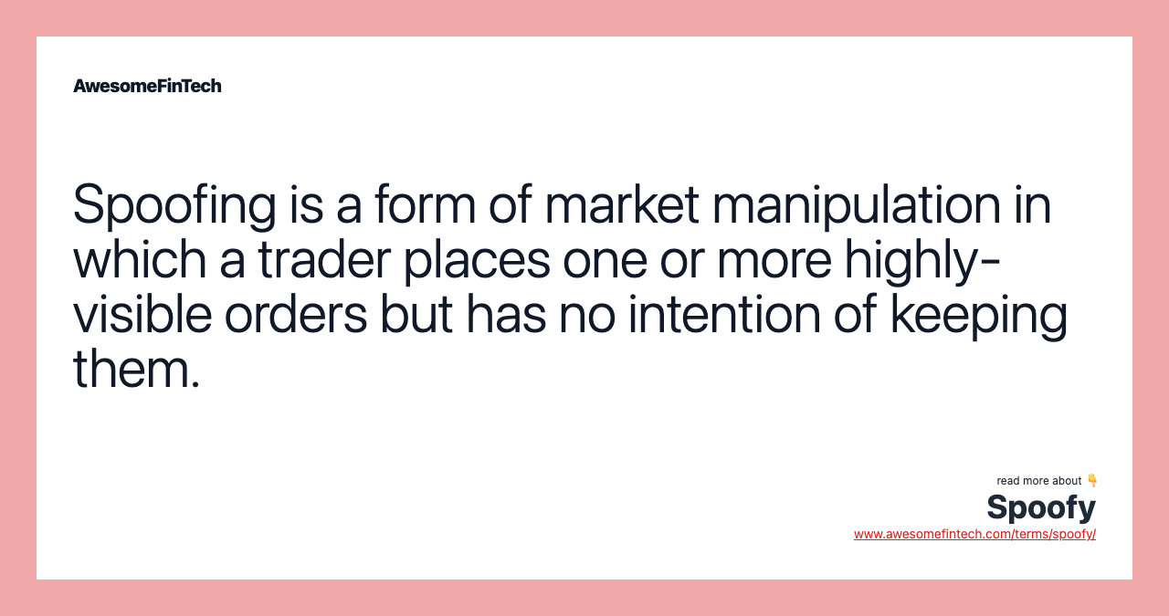 Spoofy | AwesomeFinTech Blog