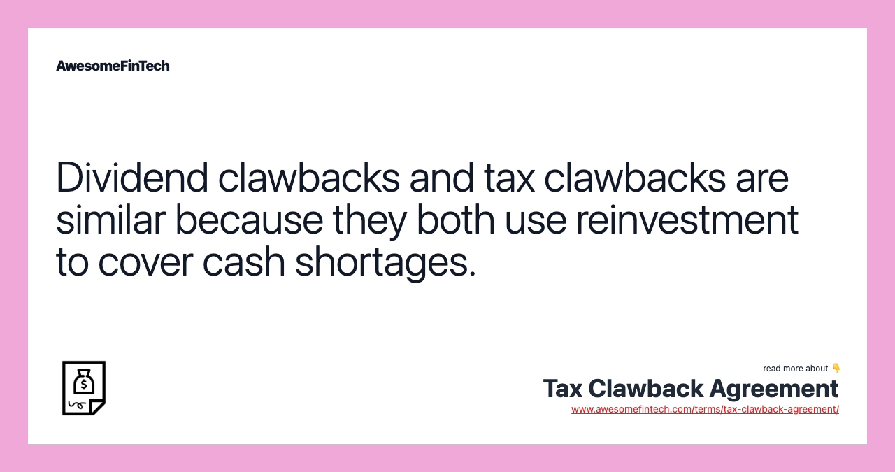 Tax Clawback Agreement | AwesomeFinTech Blog