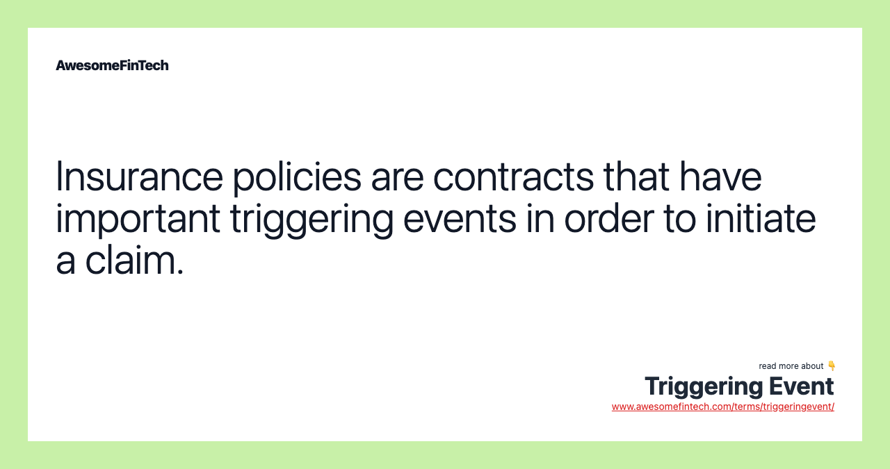 Triggering Event | AwesomeFinTech Blog Triggering Event | AwesomeFinTech Blog