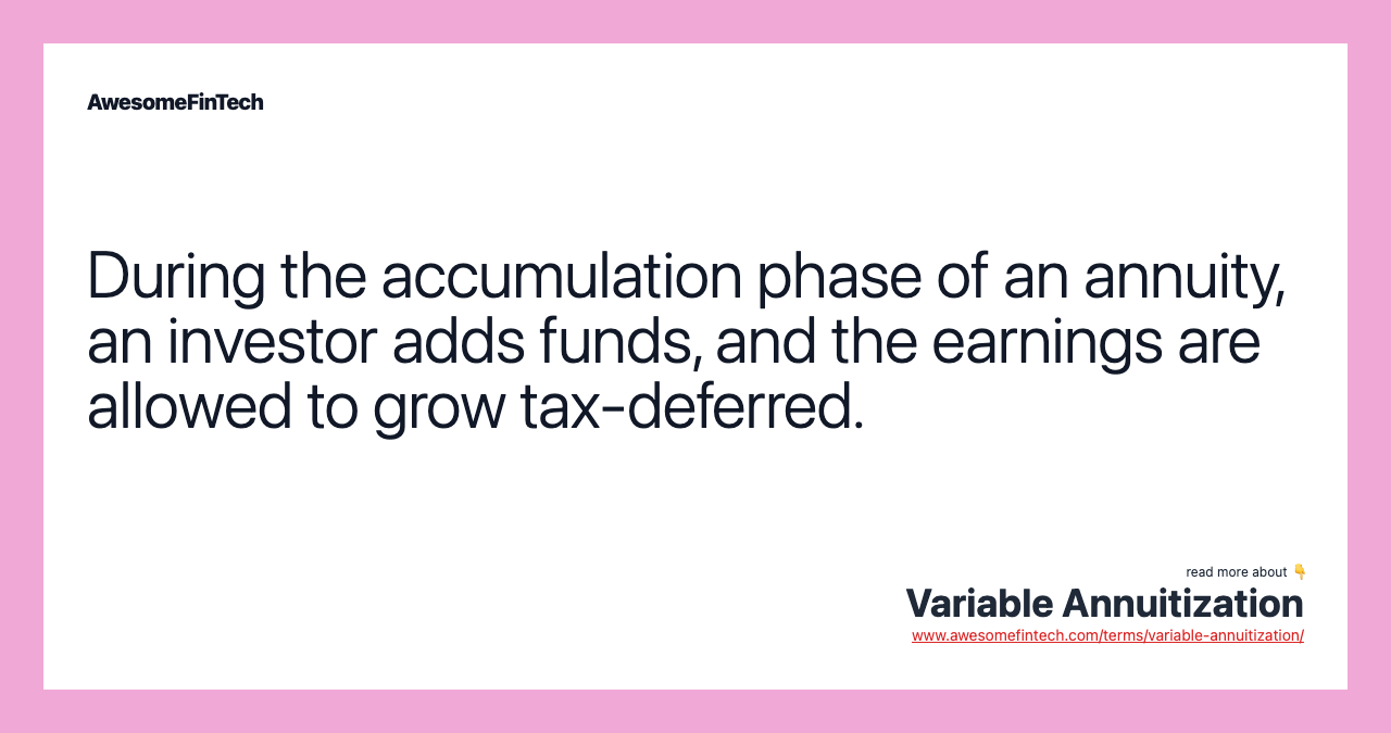 Variable Annuitization | AwesomeFinTech Blog