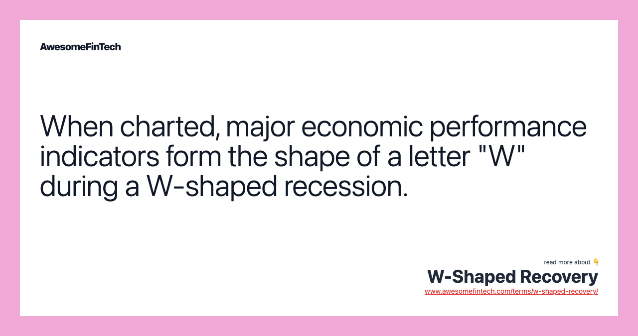 W-Shaped Recovery | AwesomeFinTech Blog