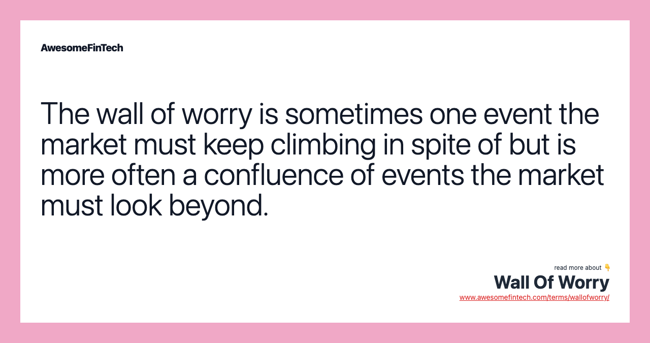 Wall Of Worry | AwesomeFinTech Blog