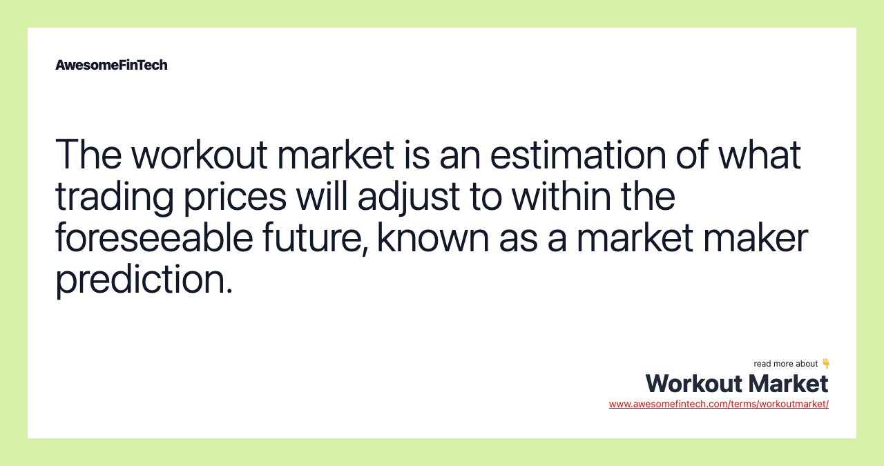 Workout Market | AwesomeFinTech Blog