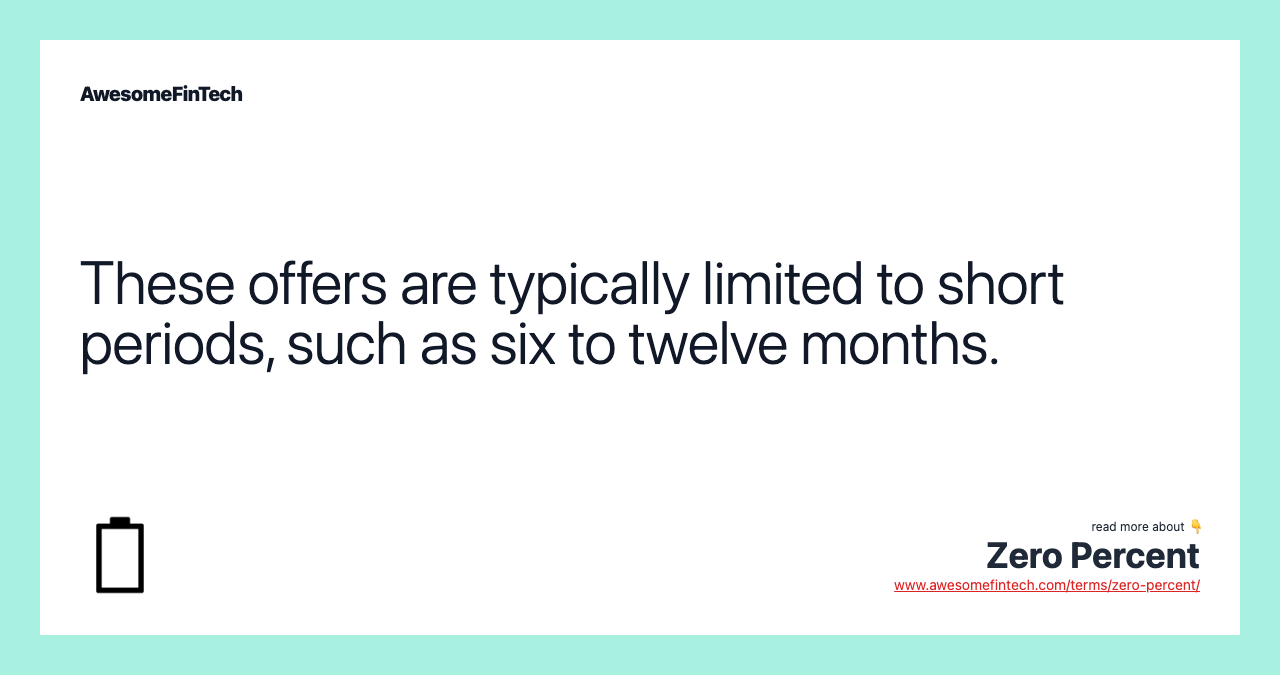 Zero Percent | AwesomeFinTech Blog