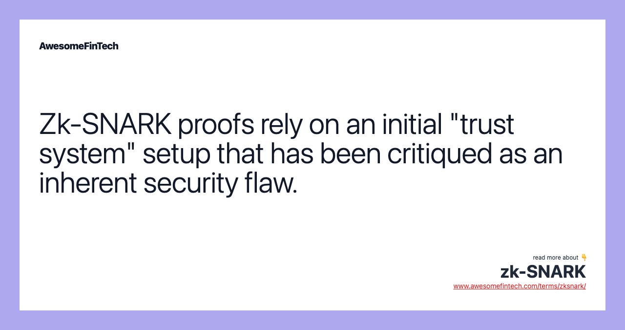 zk-SNARK | AwesomeFinTech Blog